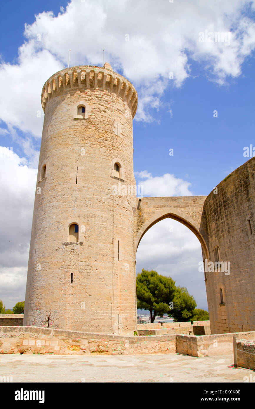 Castle Castillo de Bellver in Majorca at Palma of Mallorca Stock Photo ...