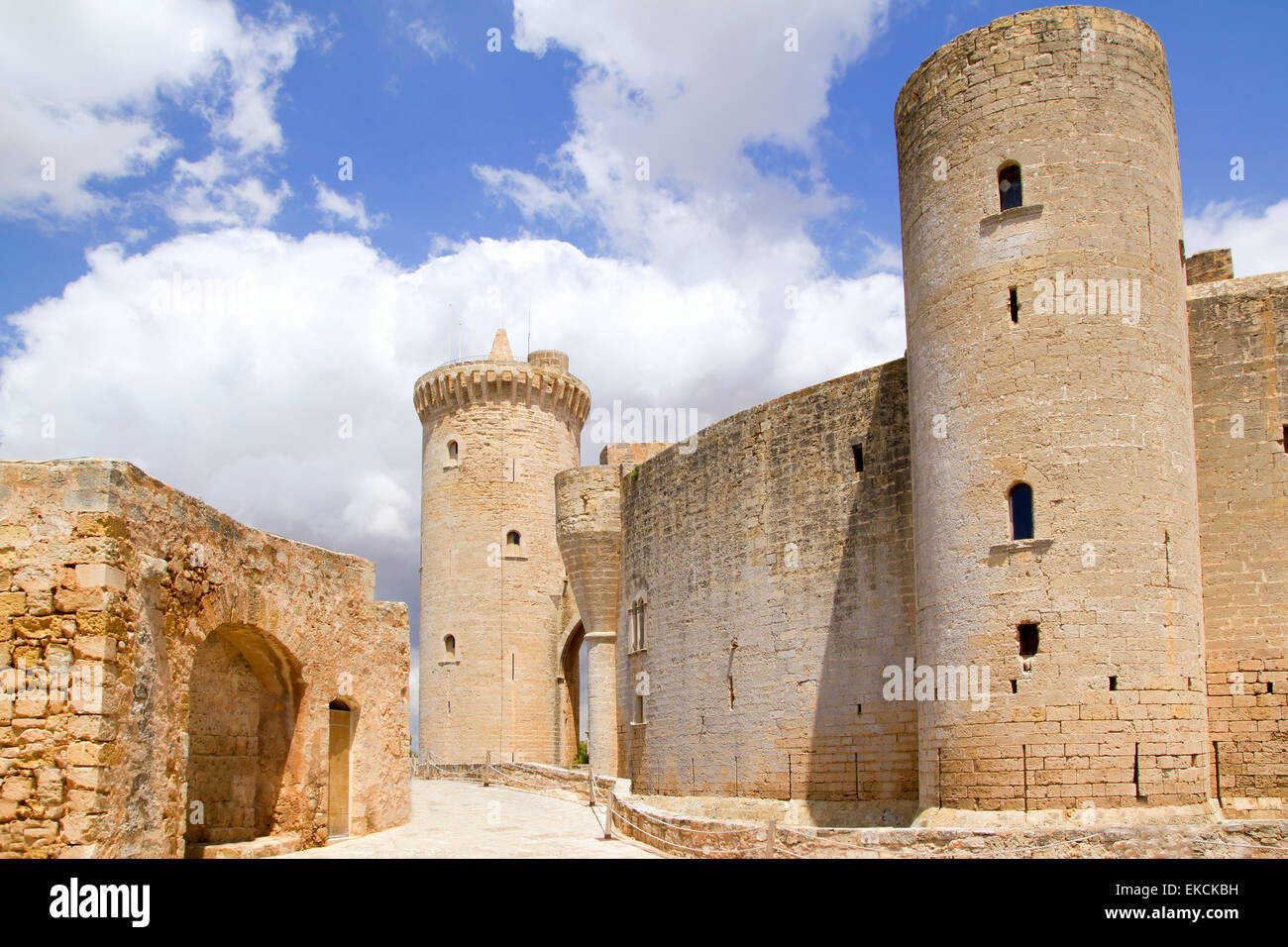 Castle Castillo de Bellver in Majorca at Palma of Mallorca Stock Photo ...