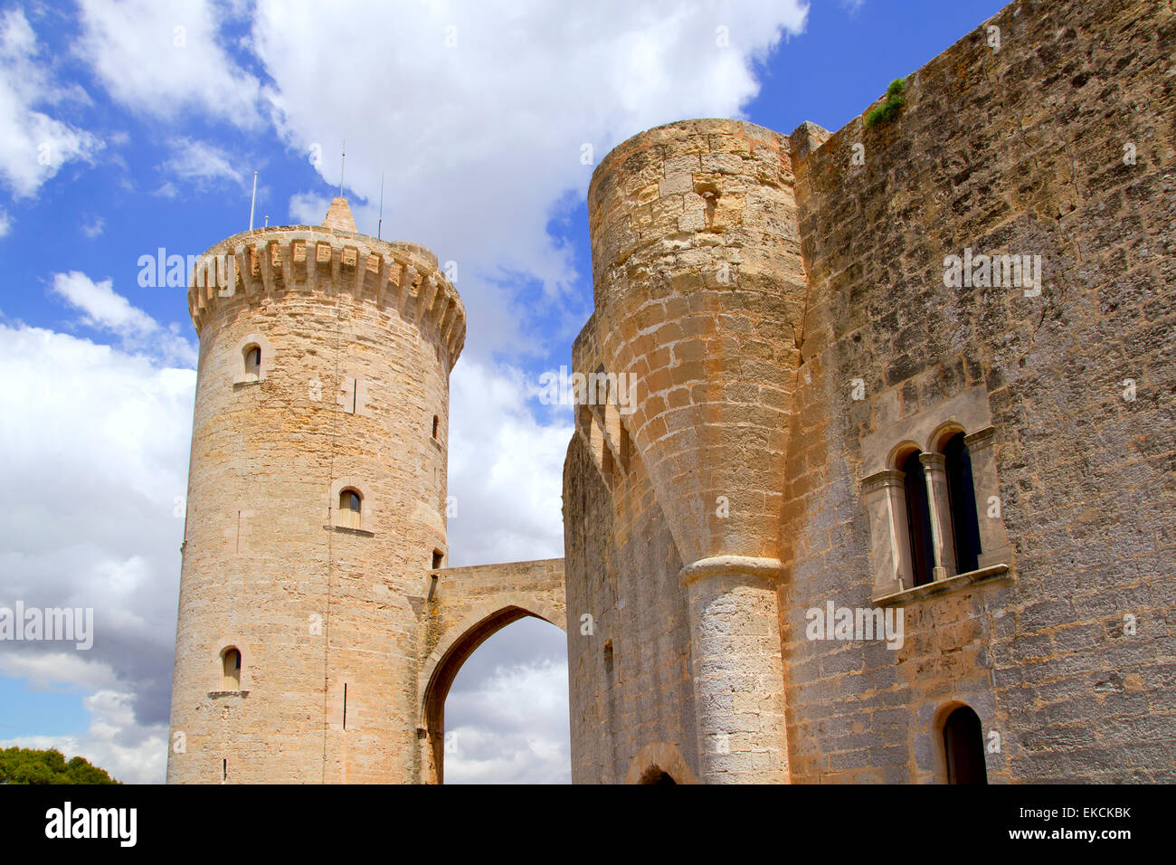 Castle Castillo de Bellver in Majorca at Palma of Mallorca Stock Photo ...