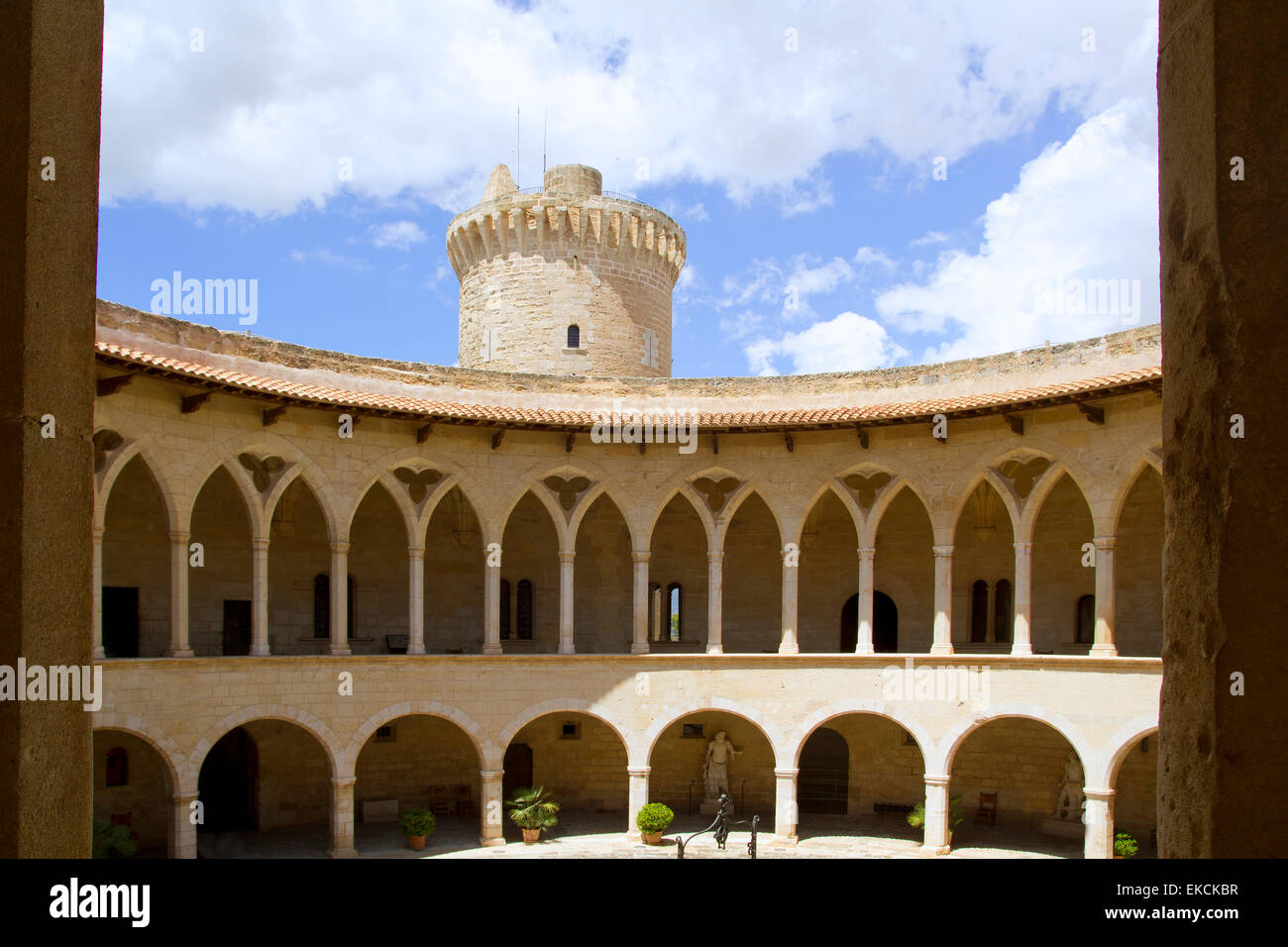 Castle Castillo de Bellver in Majorca at Palma of Mallorca Stock Photo ...