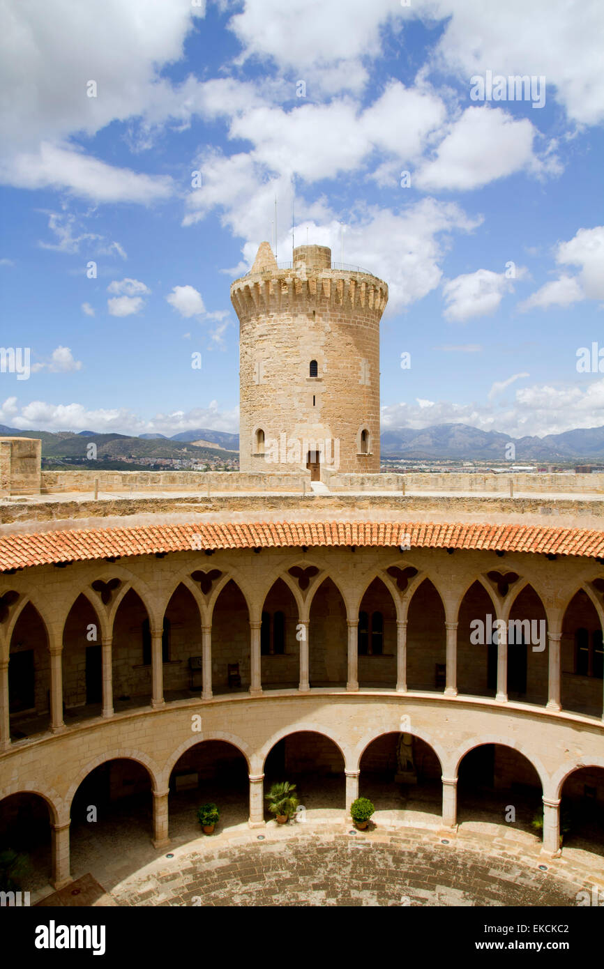 Castle Castillo de Bellver in Majorca at Palma of Mallorca Stock Photo ...