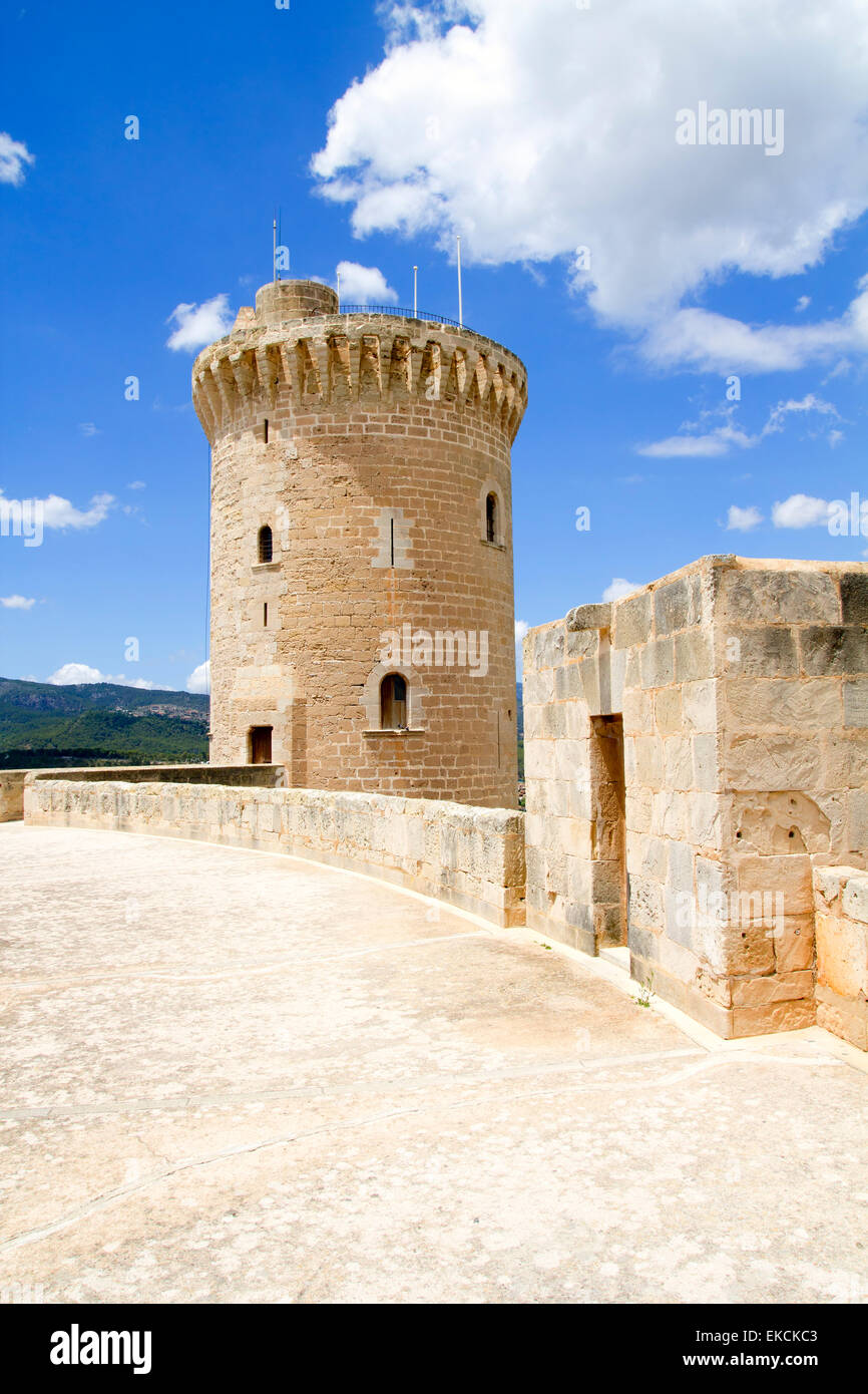 Castle Castillo de Bellver in Majorca at Palma of Mallorca Stock Photo ...