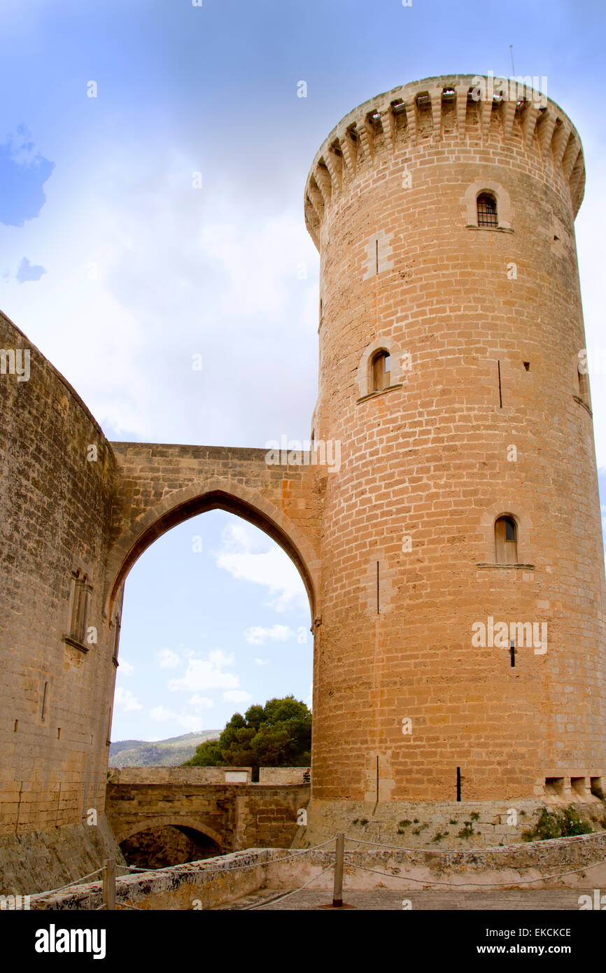 Castle Castillo de Bellver in Majorca at Palma of Mallorca Stock Photo ...