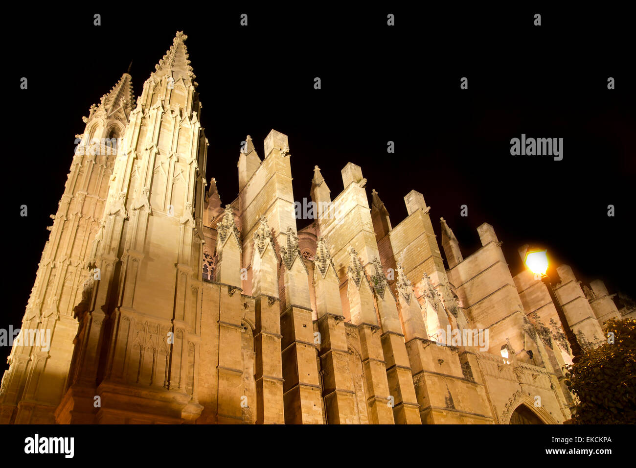 Cathedral of Majorca in Palma de Mallorca night Stock Photo - Alamy