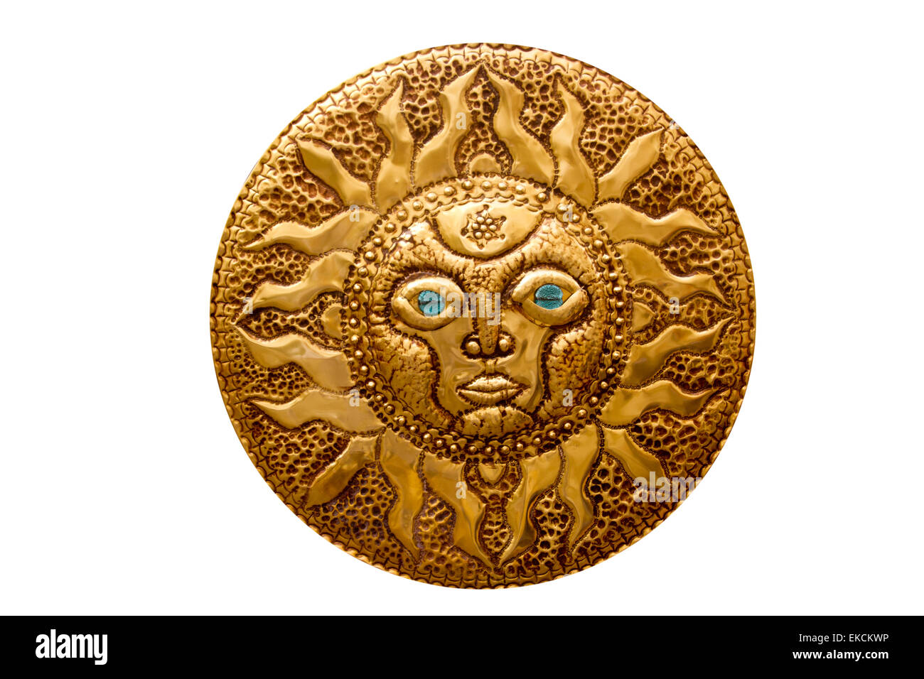 golden sun handcraft from Mediterranean isolated Stock Photo - Alamy