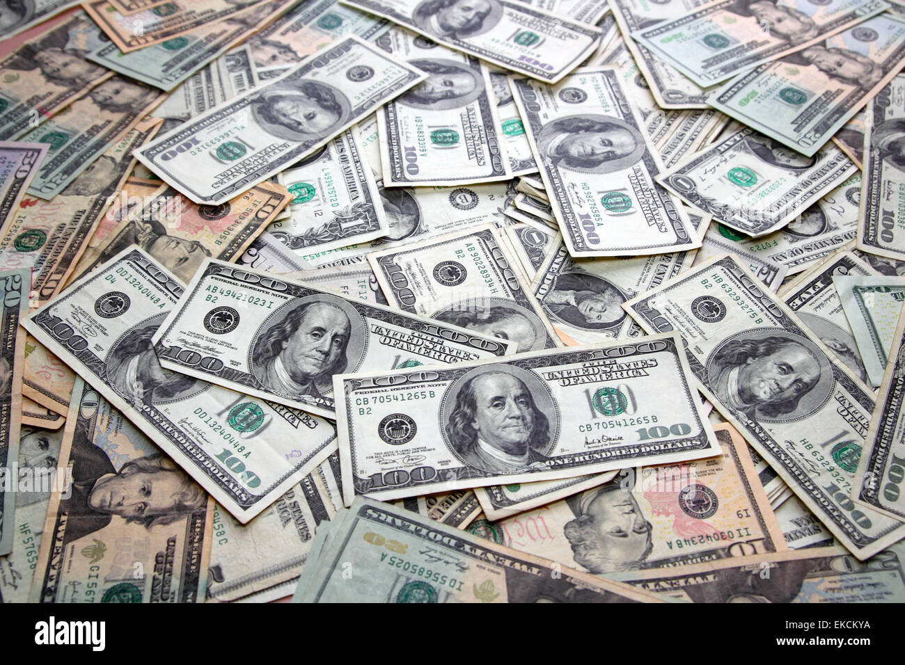 American Dollar bank notes many banknotes bills Stock Photo - Alamy
