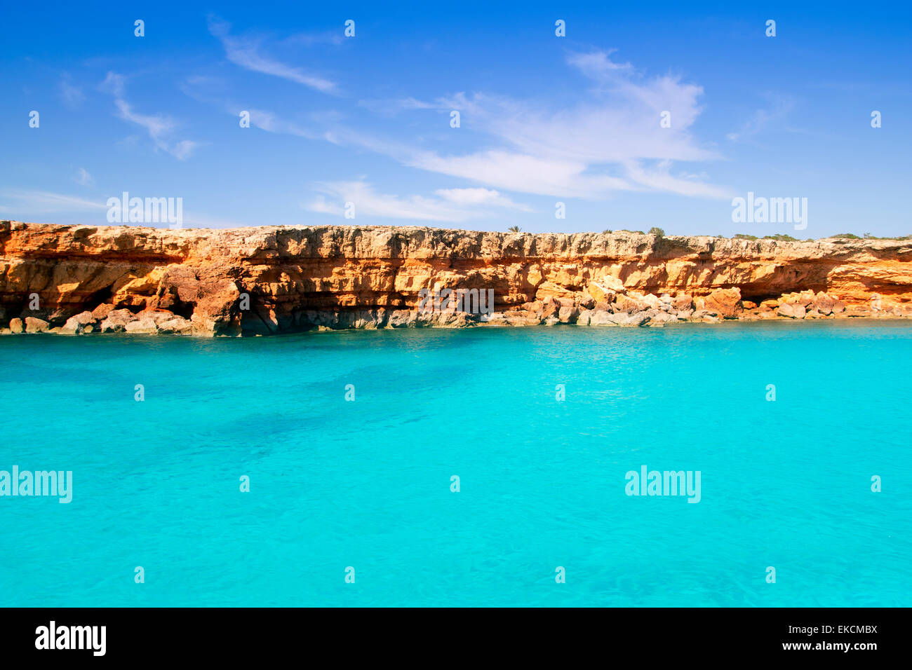 Formentera balearic island from sea west coast Stock Photo - Alamy