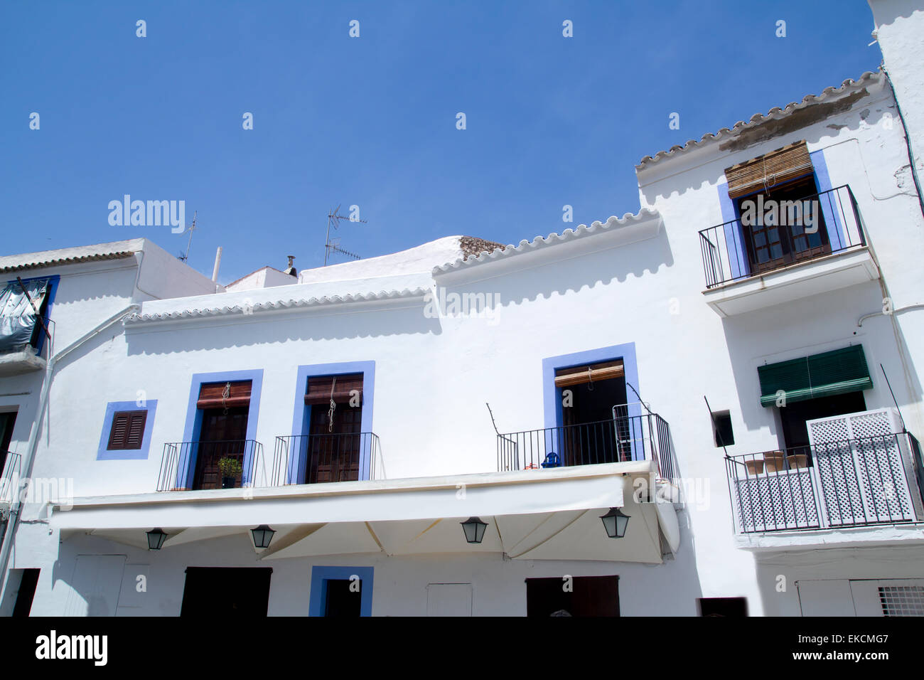 Balearic Ibiza white island architecture Mediterranean Stock Photo - Alamy