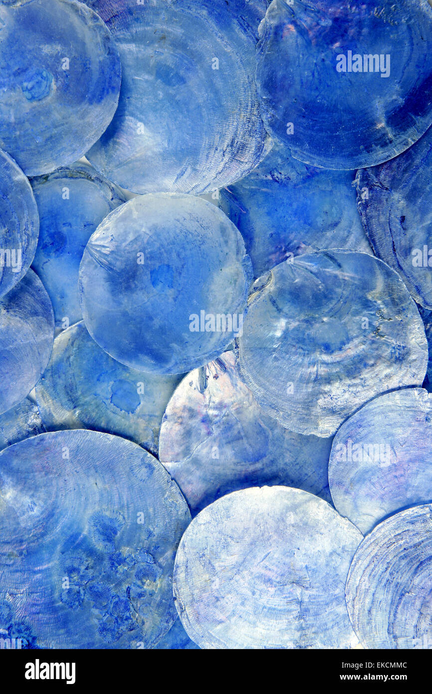 mother of pearl blue round circle pattern Stock Photo - Alamy