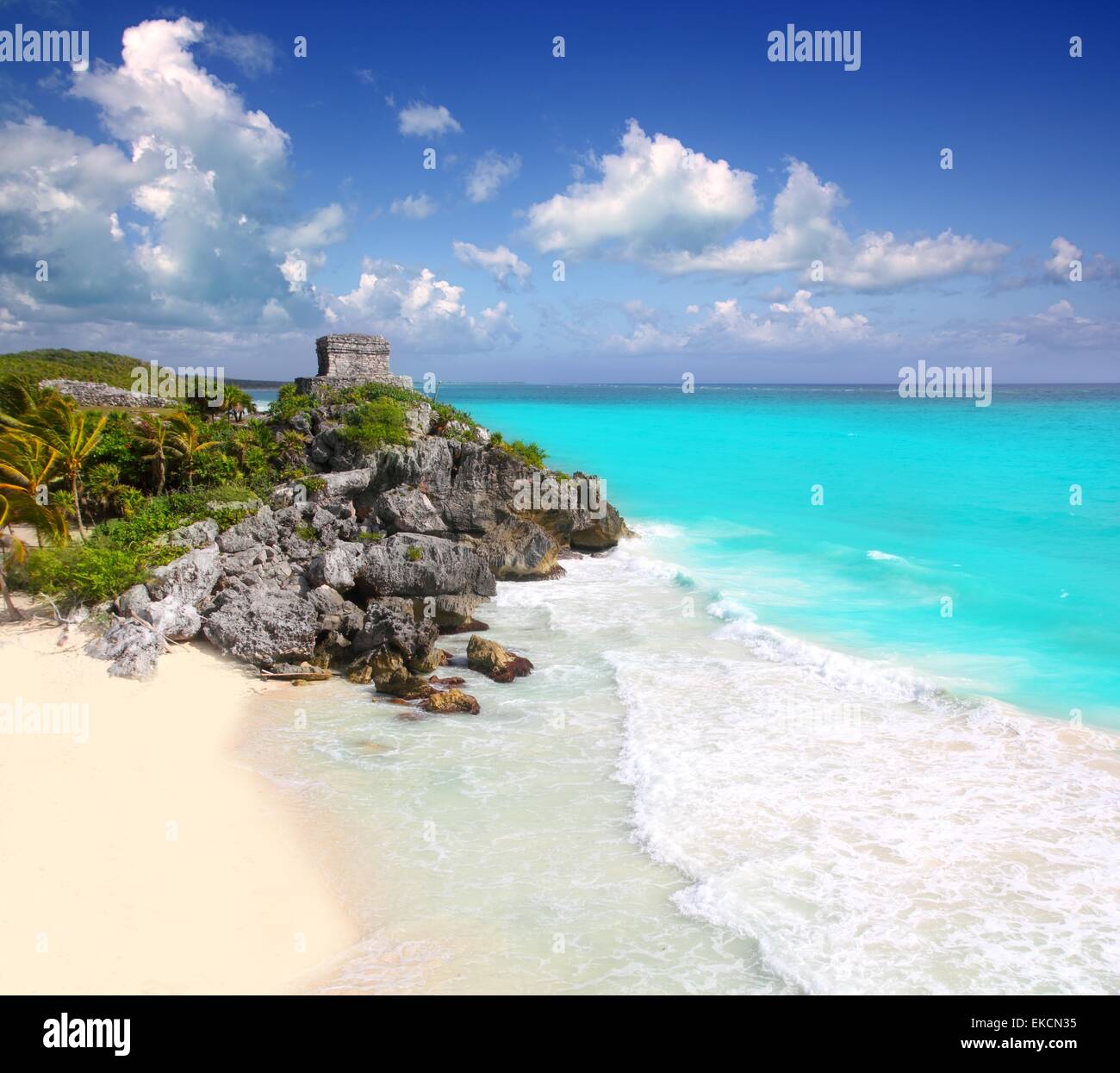 ancient Mayan ruins Tulum Caribbean turquoise Stock Photo - Alamy