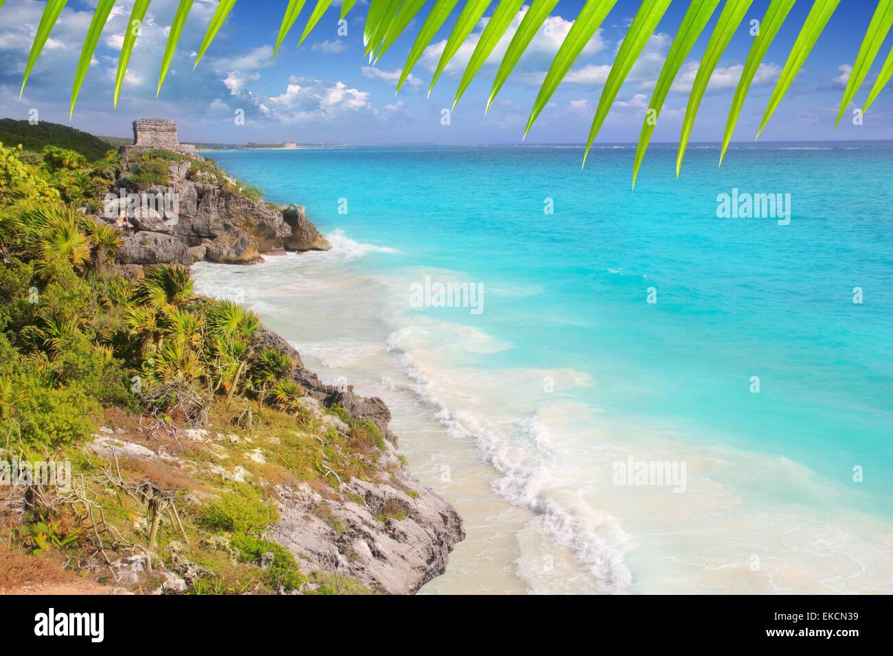 ancient Mayan ruins Tulum Caribbean turquoise Stock Photo - Alamy