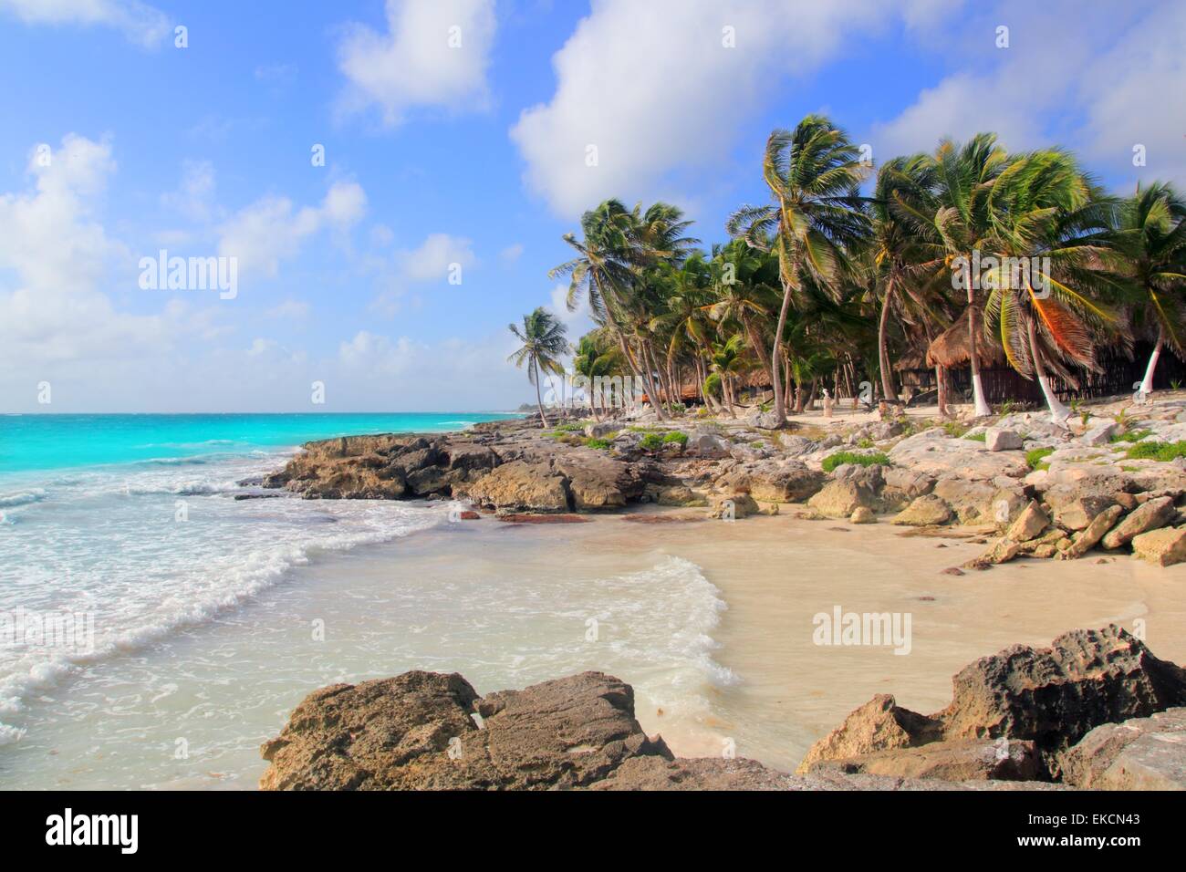 Caribbean Tulum Mexico tropical turquoise beach Stock Photo - Alamy