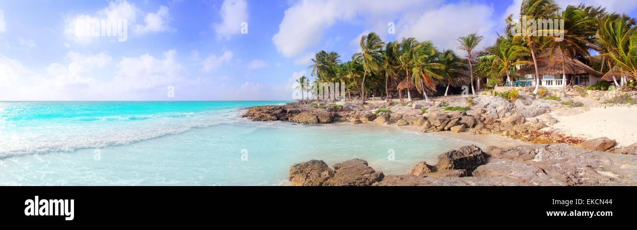 Caribbean Tulum Mexico tropical panoramic beach Stock Photo - Alamy