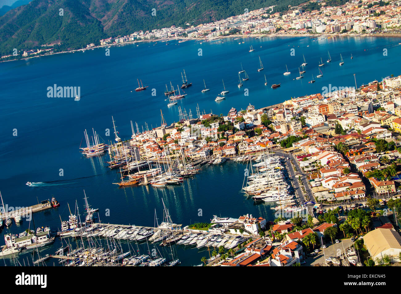 View of Marmaris harbor on Turkish Riviera Stock Photo - Alamy