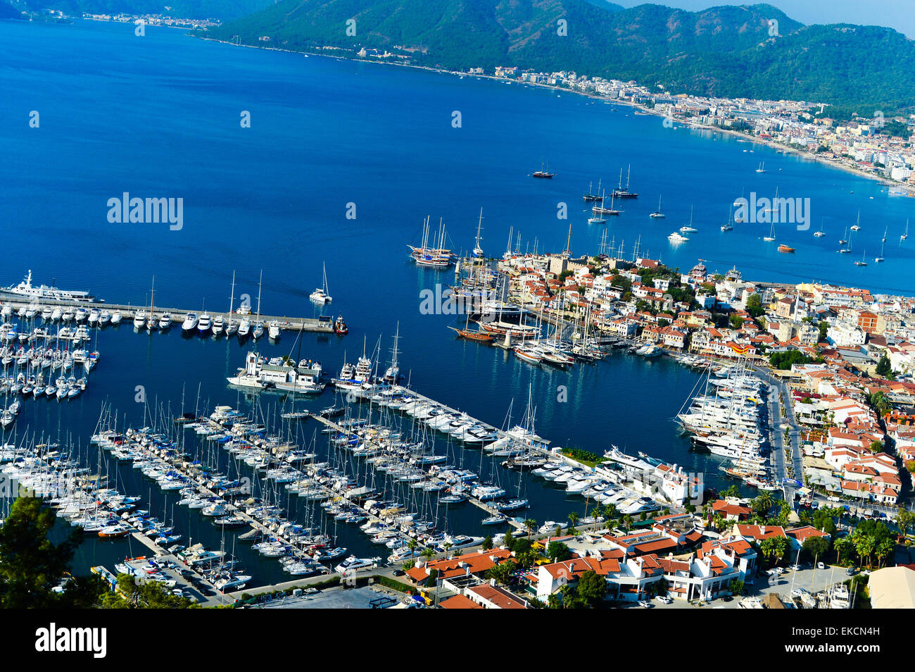 View of Marmaris harbor on Turkish Riviera Stock Photo - Alamy