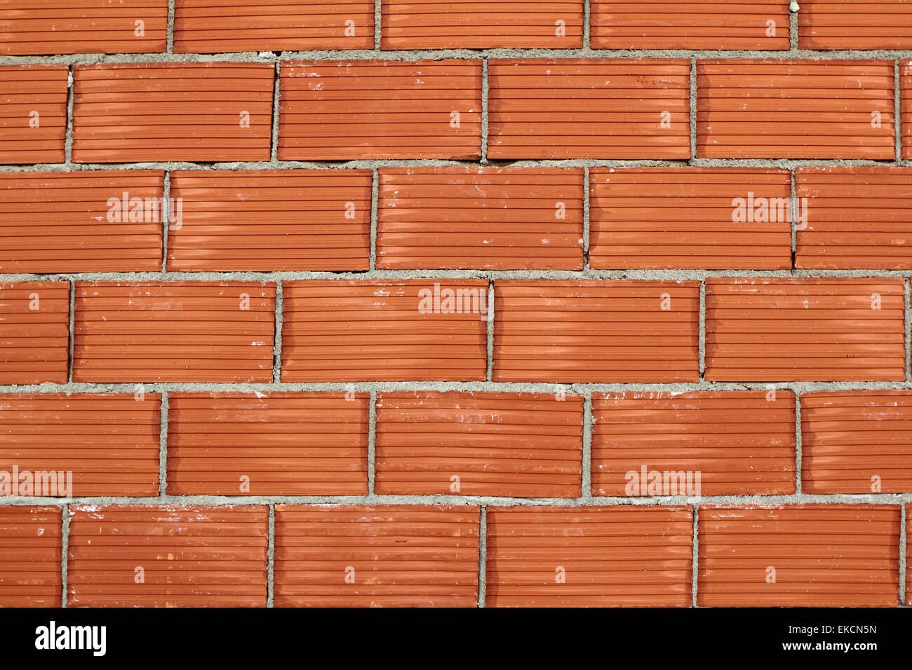 red clay brick wall construction airbrick Stock Photo - Alamy