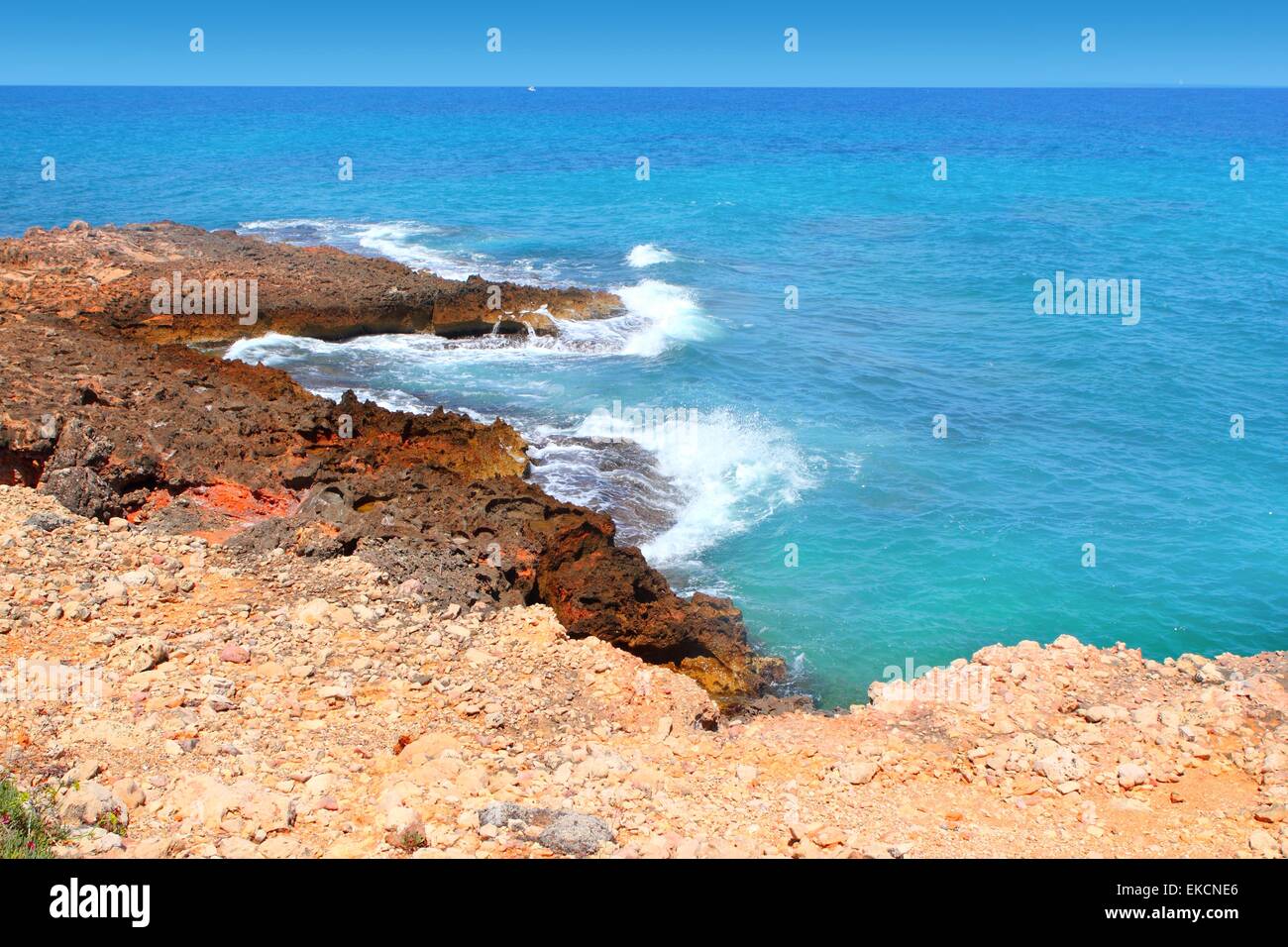 Las Rotas blue mediterranean sea shore Denia Stock Photo - Alamy