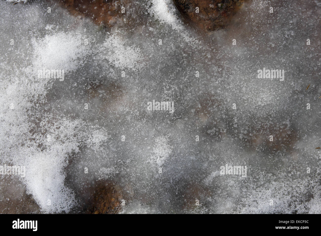 ice texture from iced soil ground in winter Stock Photo - Alamy