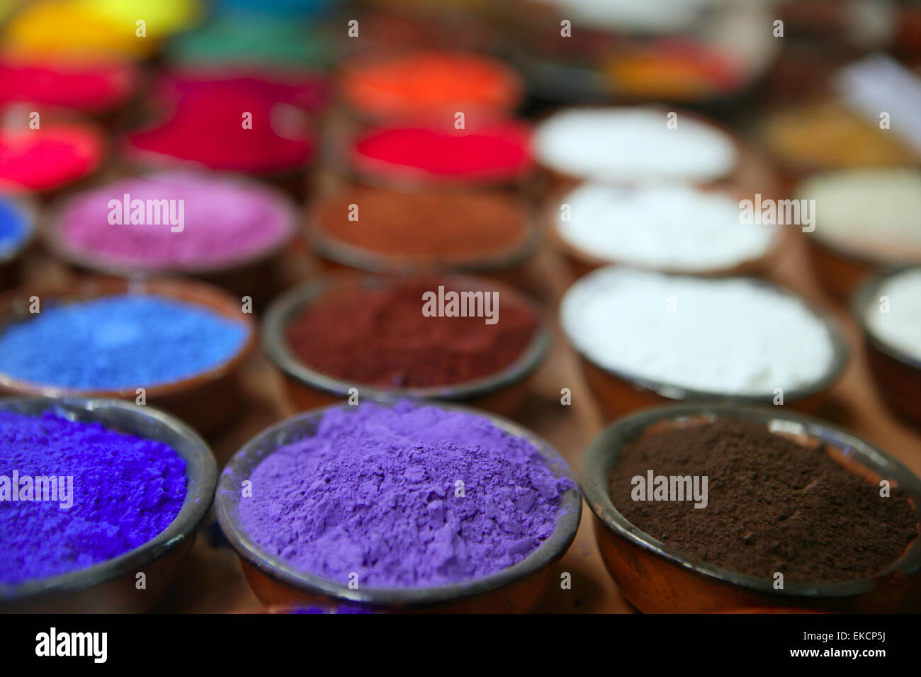colorful powder pigments in rows Stock Photo - Alamy