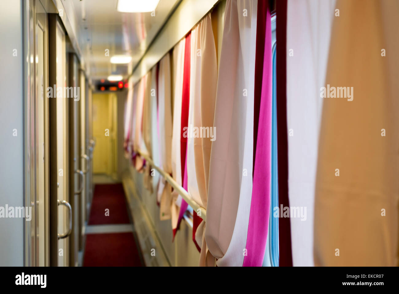 The image of corridor in the compartment car Stock Photo - Alamy