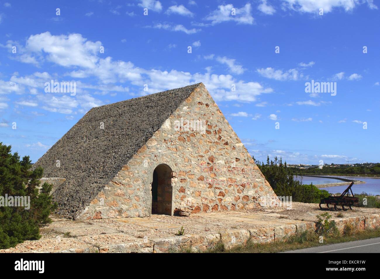 triangle stone masonry Ses Salines formentera Stock Photo - Alamy