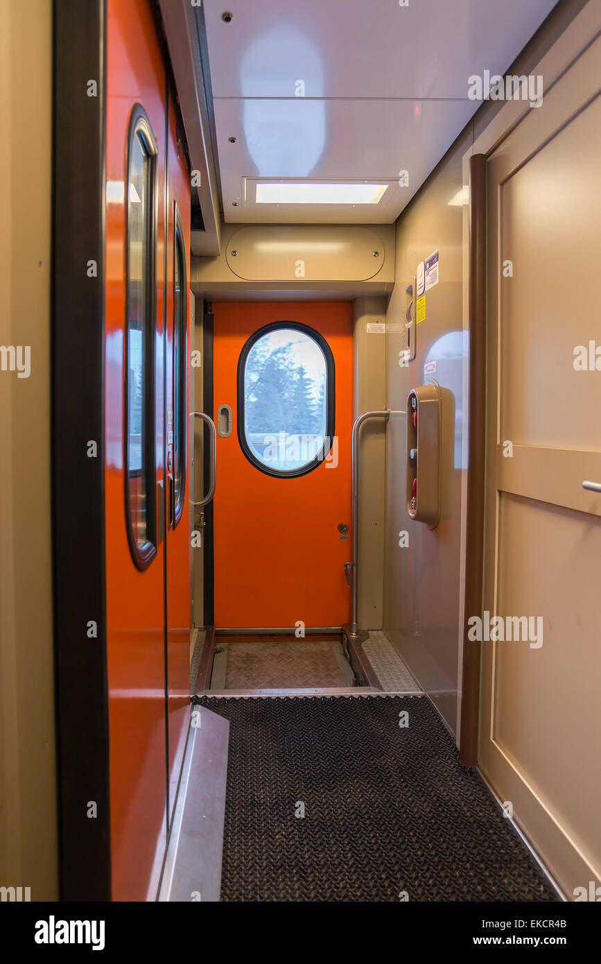 The image of corridor in the compartment car Stock Photo - Alamy