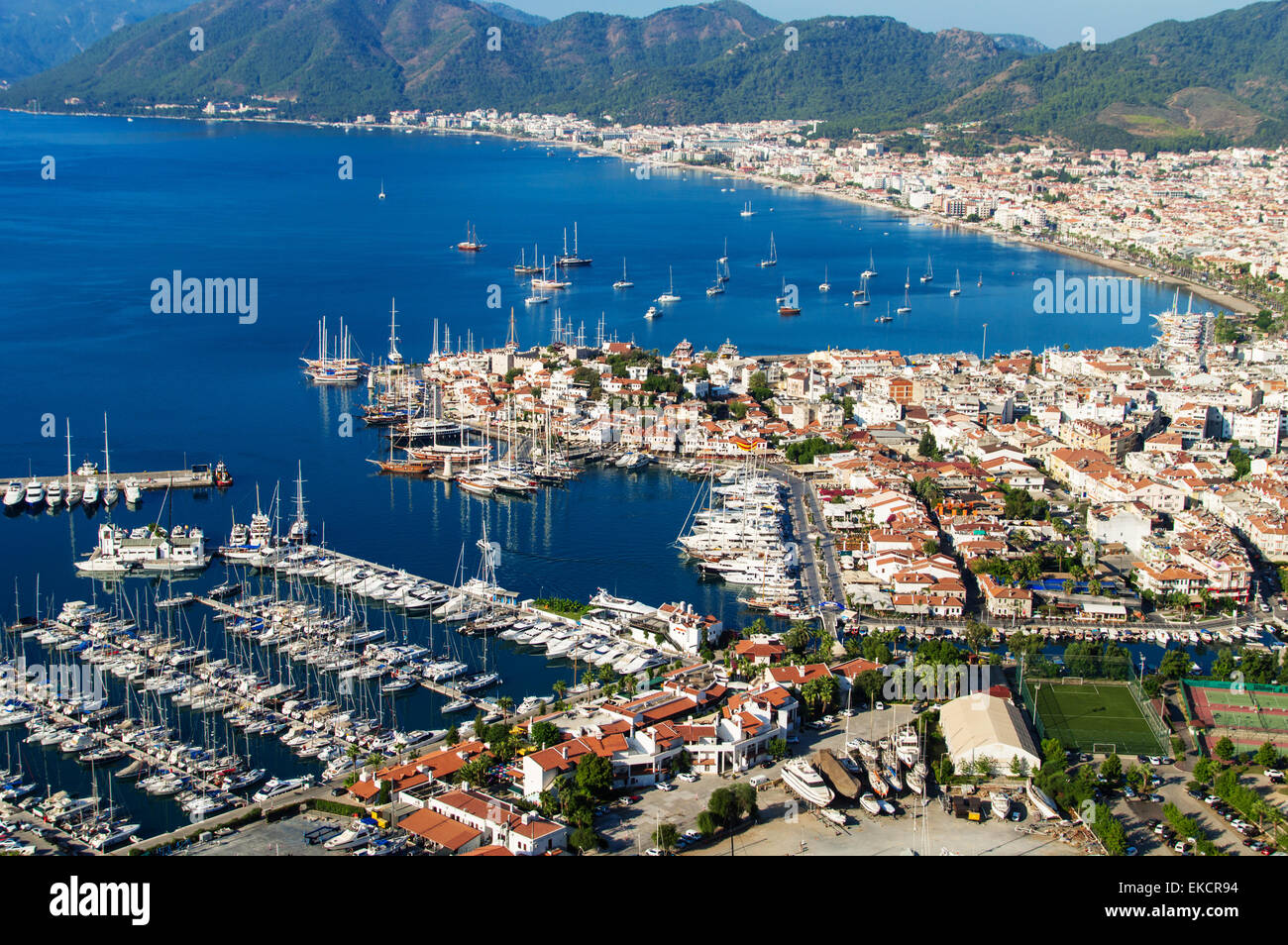View of Marmaris harbor on Turkish Riviera Stock Photo - Alamy