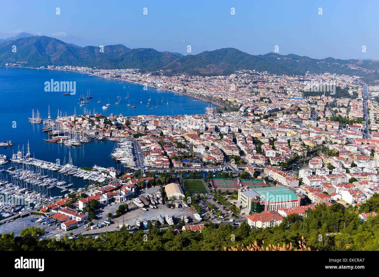 View of Marmaris harbor on Turkish Riviera Stock Photo - Alamy