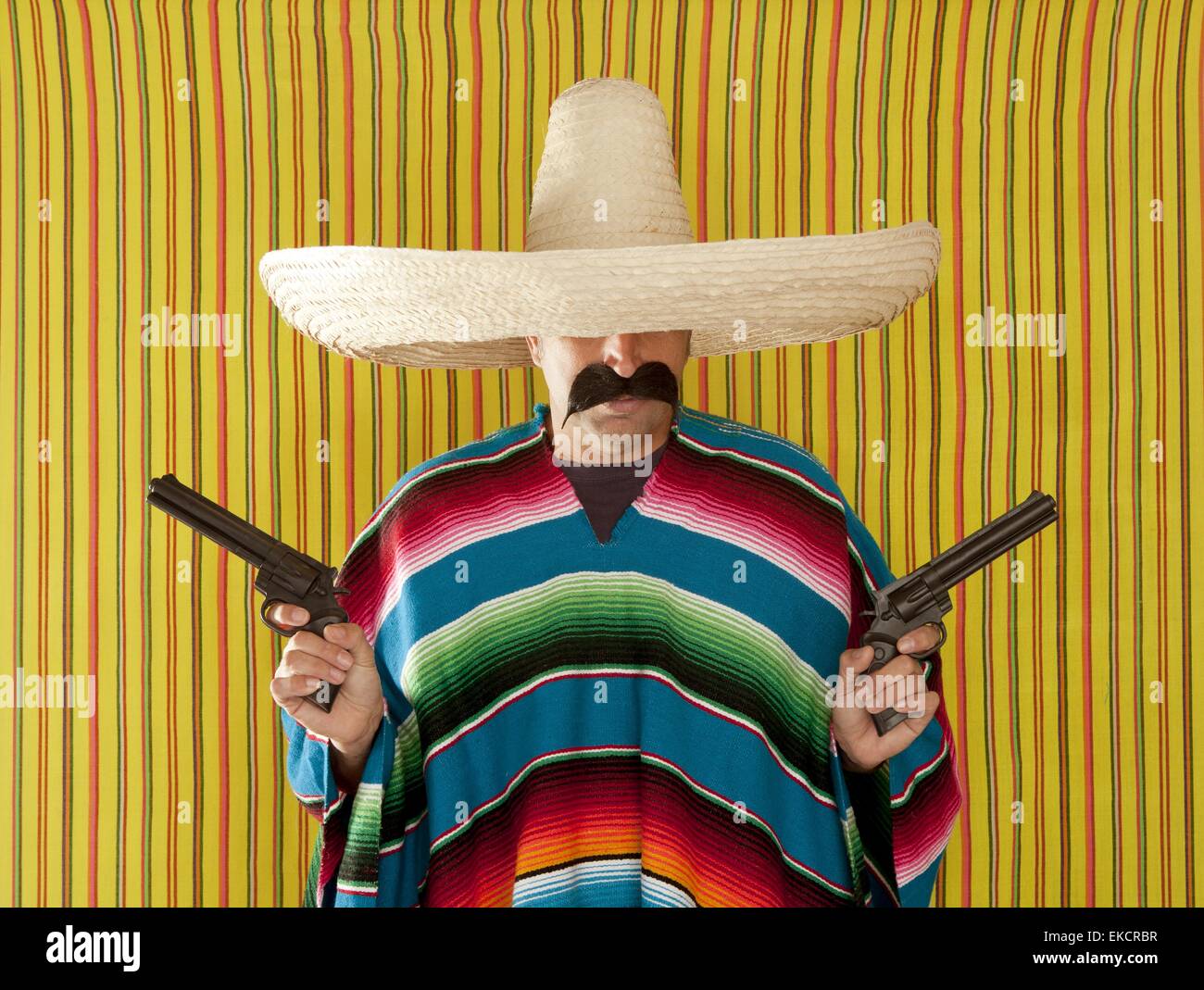 Bandit Mexican Revolver Mustache Gunman High Resolution Stock ...