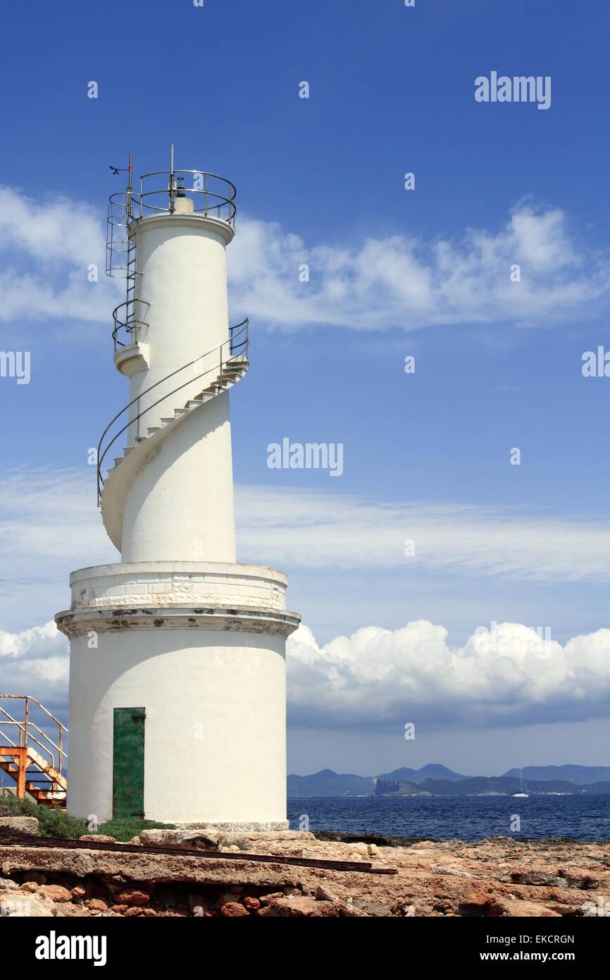 La Savina port lighthouse Formentera Stock Photo - Alamy