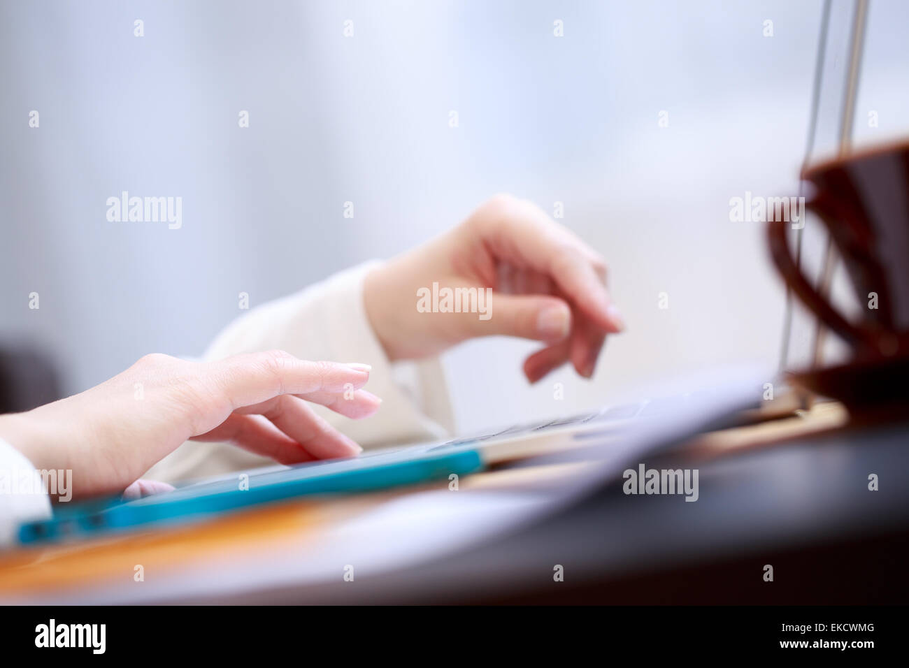 Close-up shot typing on the laptop keyboard Stock Photo - Alamy