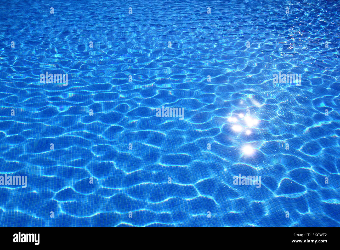 blue tiles swimming pool water reflection texture Stock Photo - Alamy