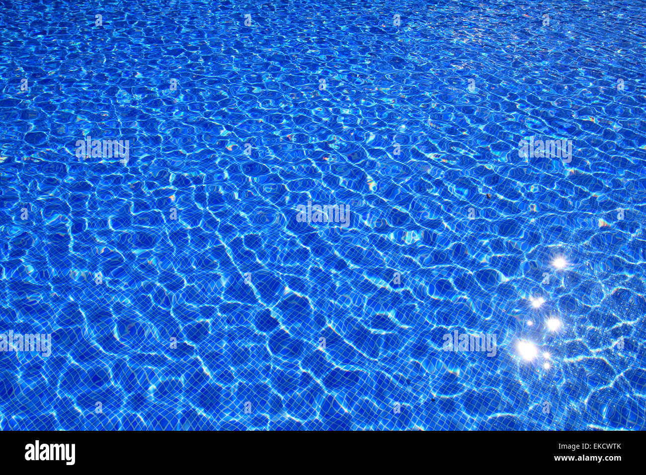 blue tiles swimming pool water reflection texture Stock Photo - Alamy