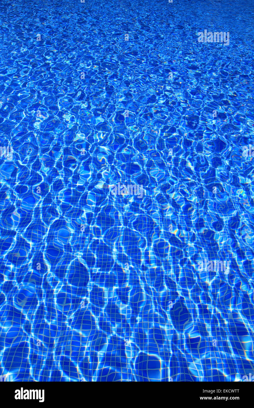 blue tiles swimming pool water reflection texture Stock Photo - Alamy
