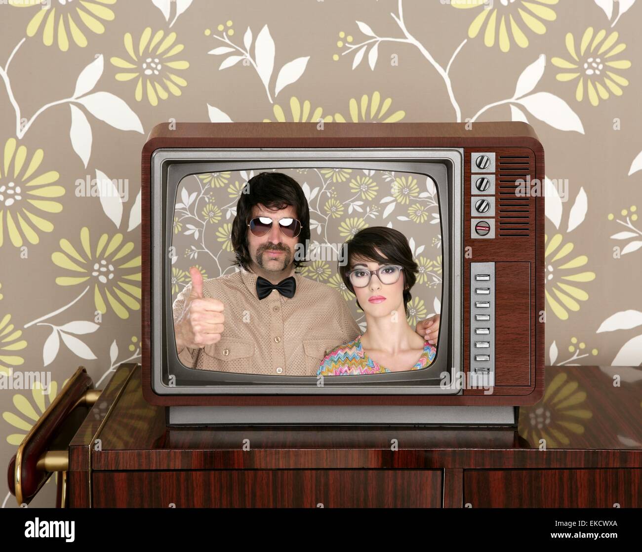 Nerdy man with young woman hi-res stock photography and images - Alamy