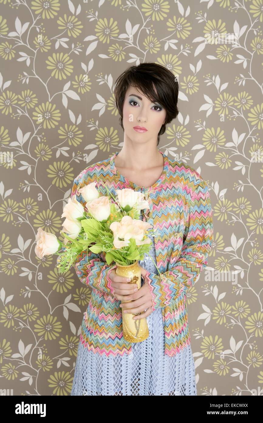 retro woman portrait 60s fashion vintage Stock Photo - Alamy
