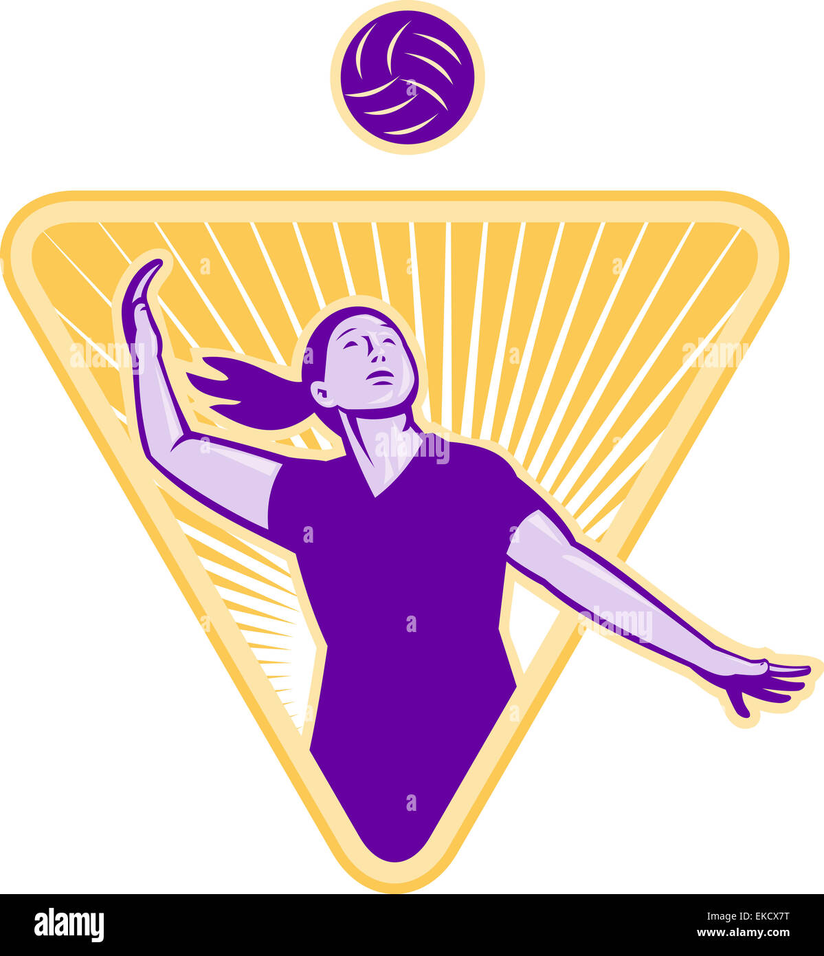 Volleyball Player Serve Ball Front Stock Photo - Alamy