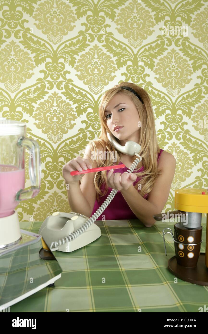 1960s girl telephone phone hi-res stock photography and images - Alamy