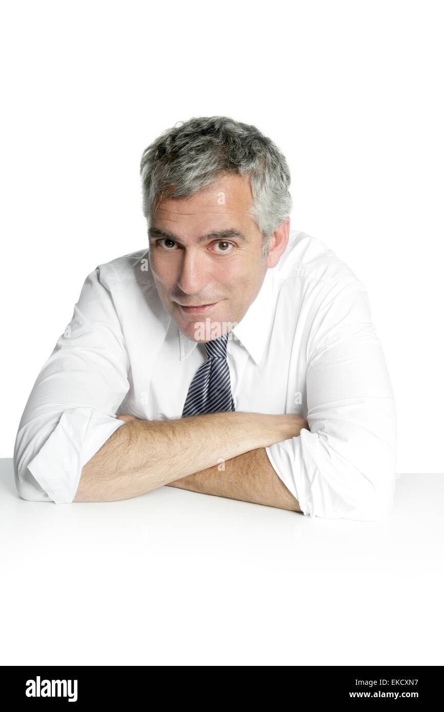 businessman senior portrait relax white desk Stock Photo - Alamy businessman senior portrait relax white desk Stock Photo - Alamy