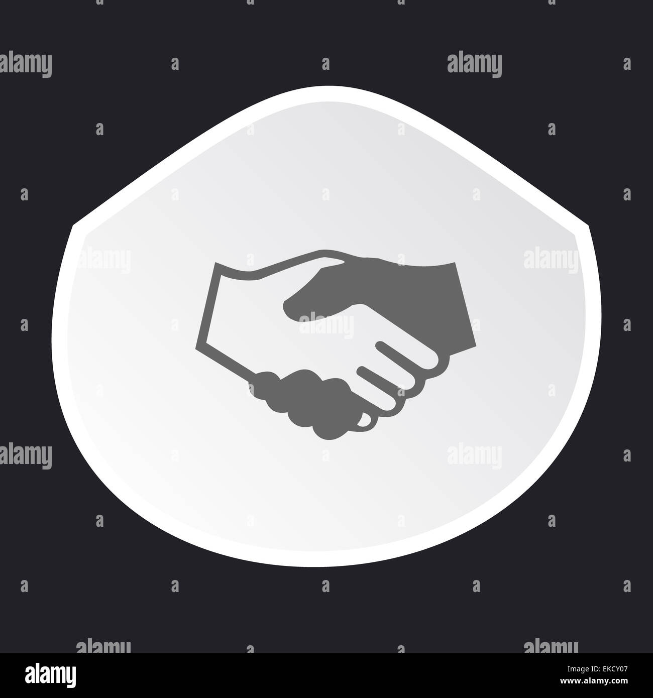 Handshake icon in sticker. Vector Stock Photo - Alamy