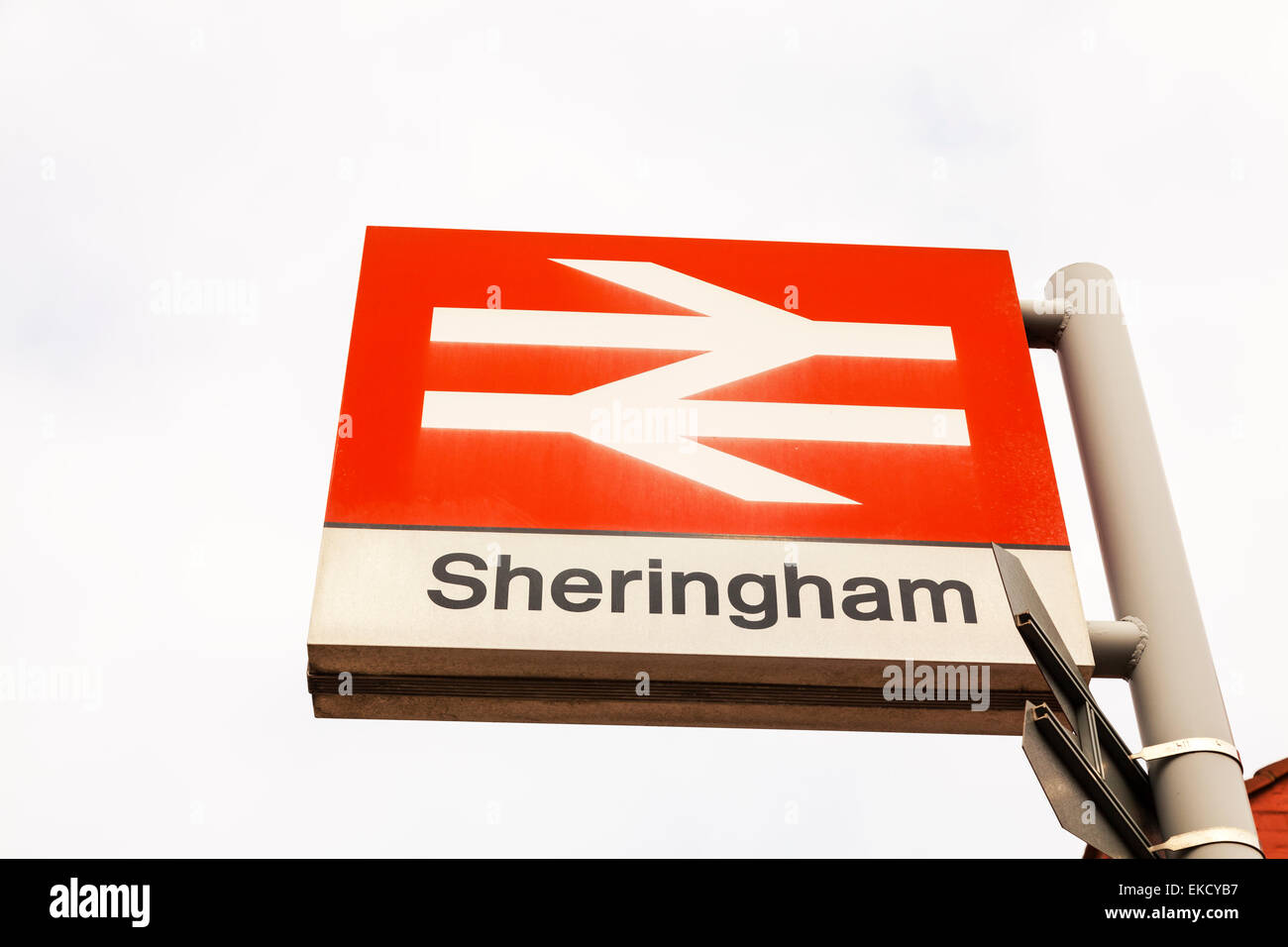 British rail sign Sheringham Norwich train station Norfolk UK England ...