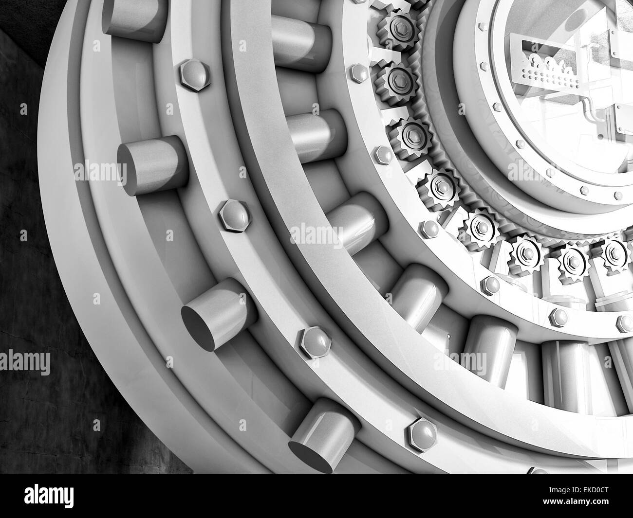 3d image of classic vault door Stock Photo - Alamy