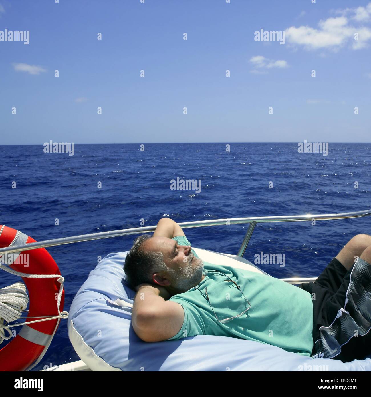 Male enjoying rest on sailboat hi-res stock photography and images - Alamy