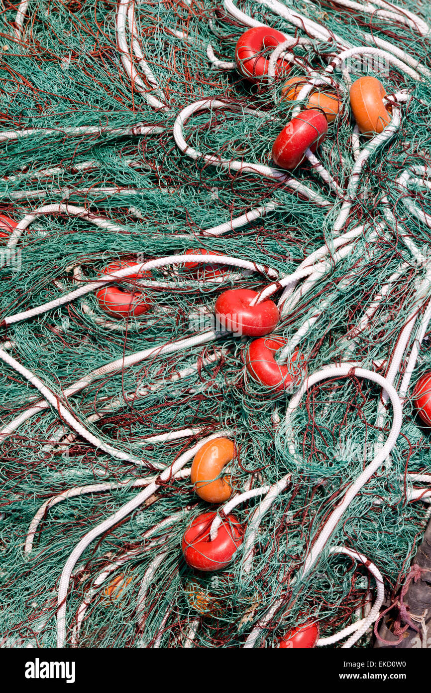 fishing nets and buoys tackle Stock Photo - Alamy
