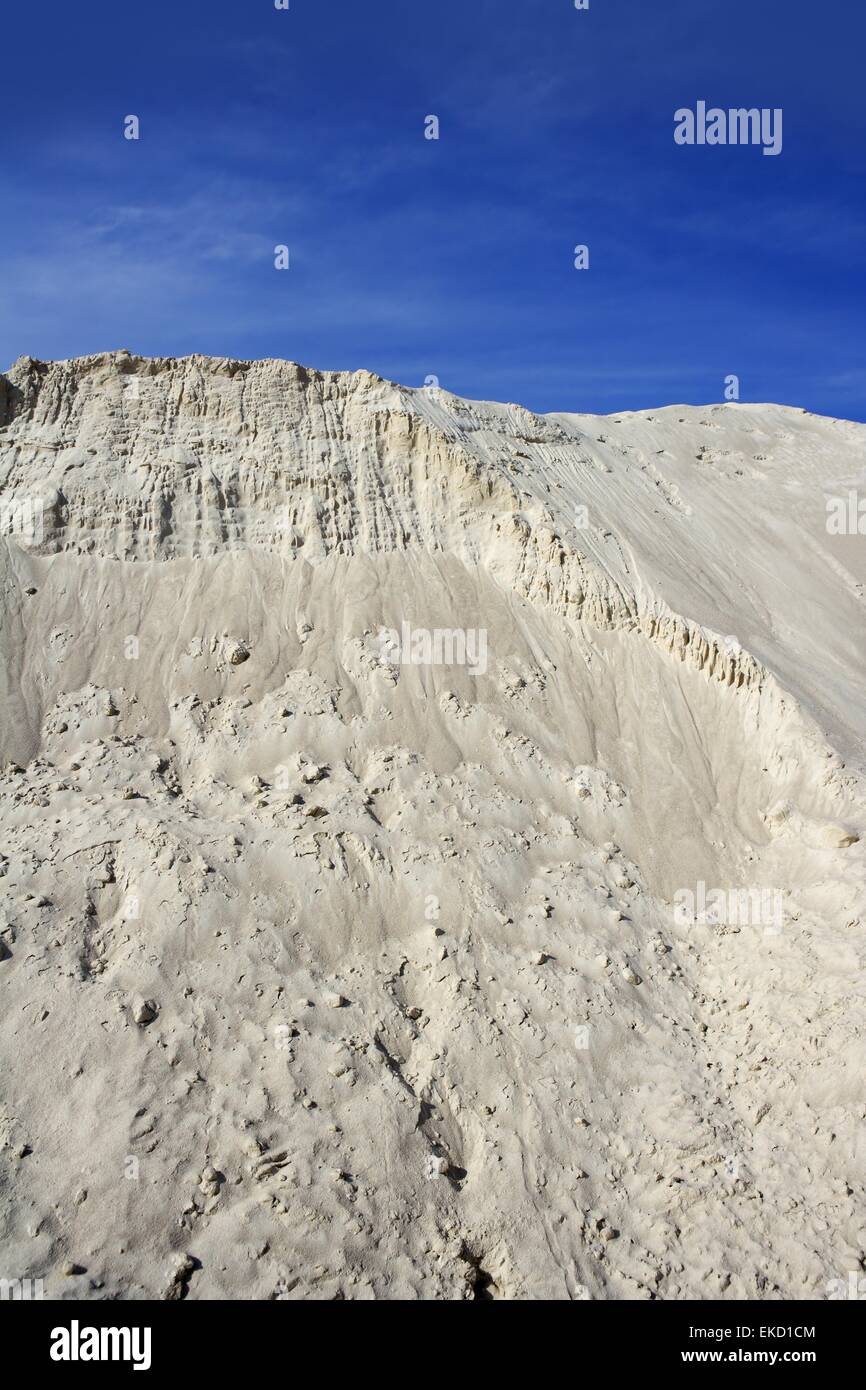 white sand mound quarry like moon landscape Stock Photo - Alamy