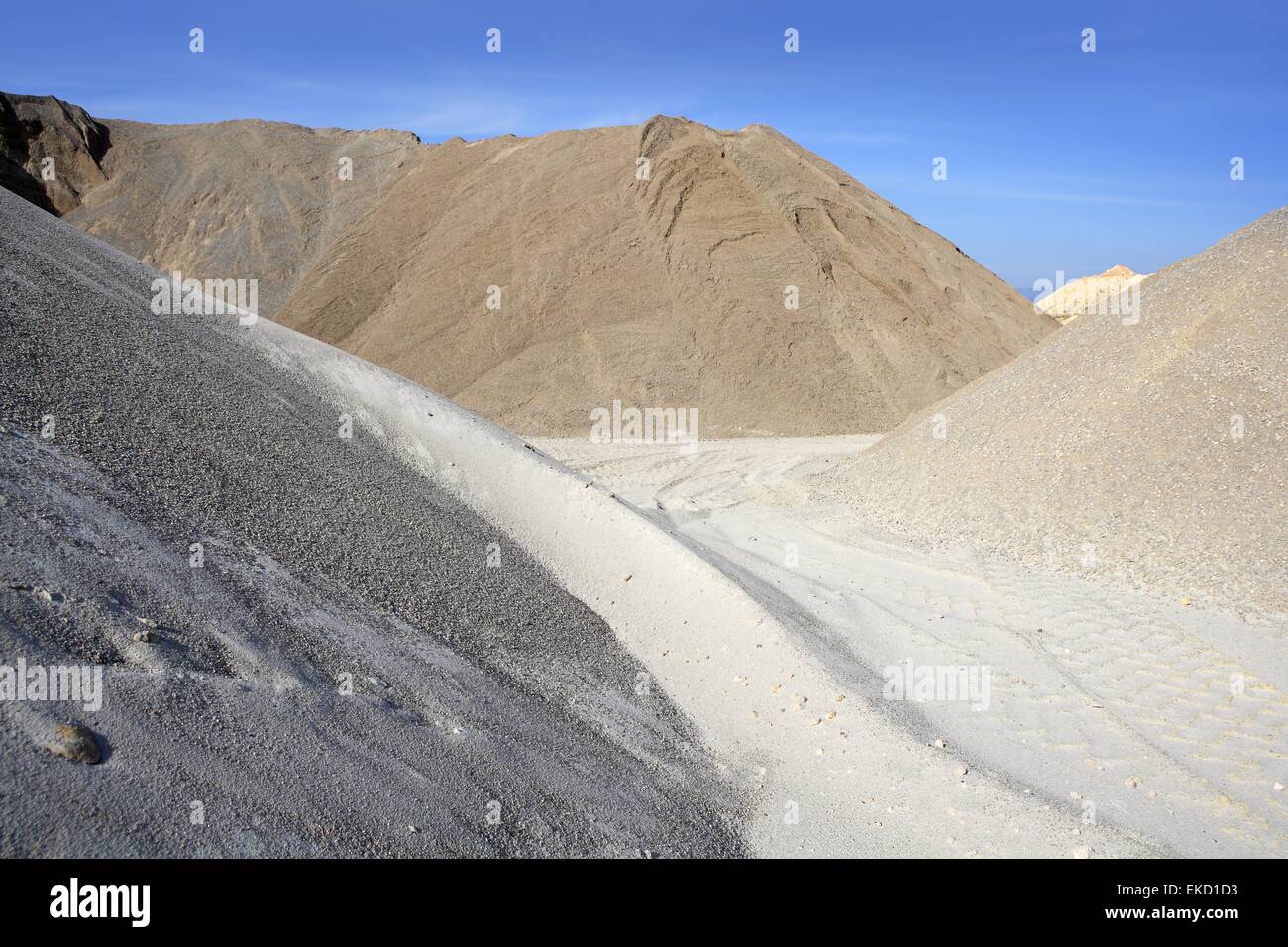 colorful construction sand mound quarry variety Stock Photo - Alamy