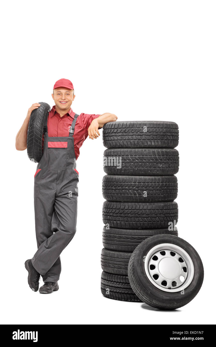 Male worker in dungarees Cut Out Stock Images & Pictures - Alamy