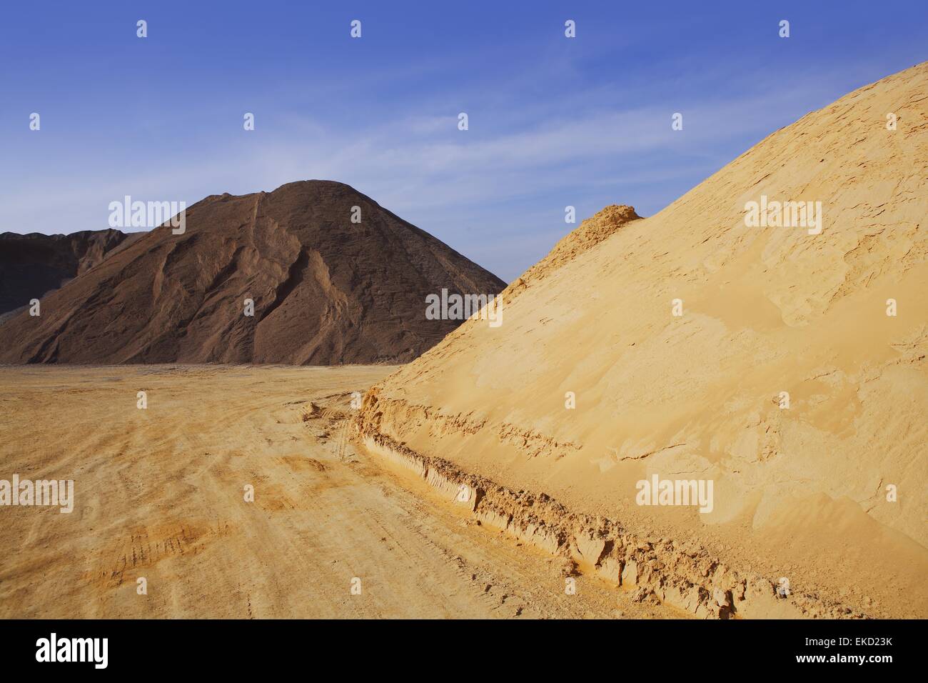 colorful construction sand mound quarry variety Stock Photo - Alamy