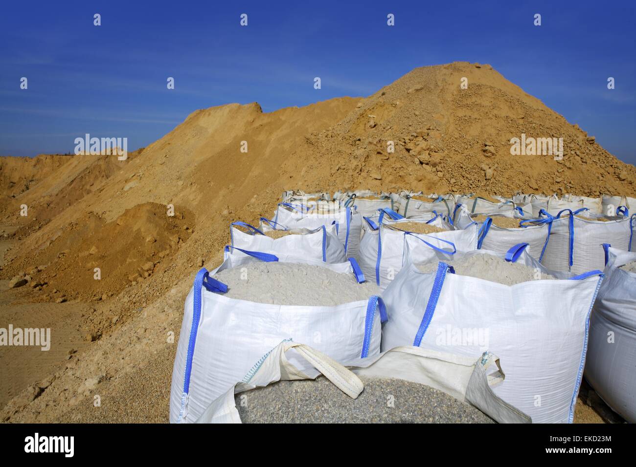 Big yellow bags of sand hi-res stock photography and images - Alamy