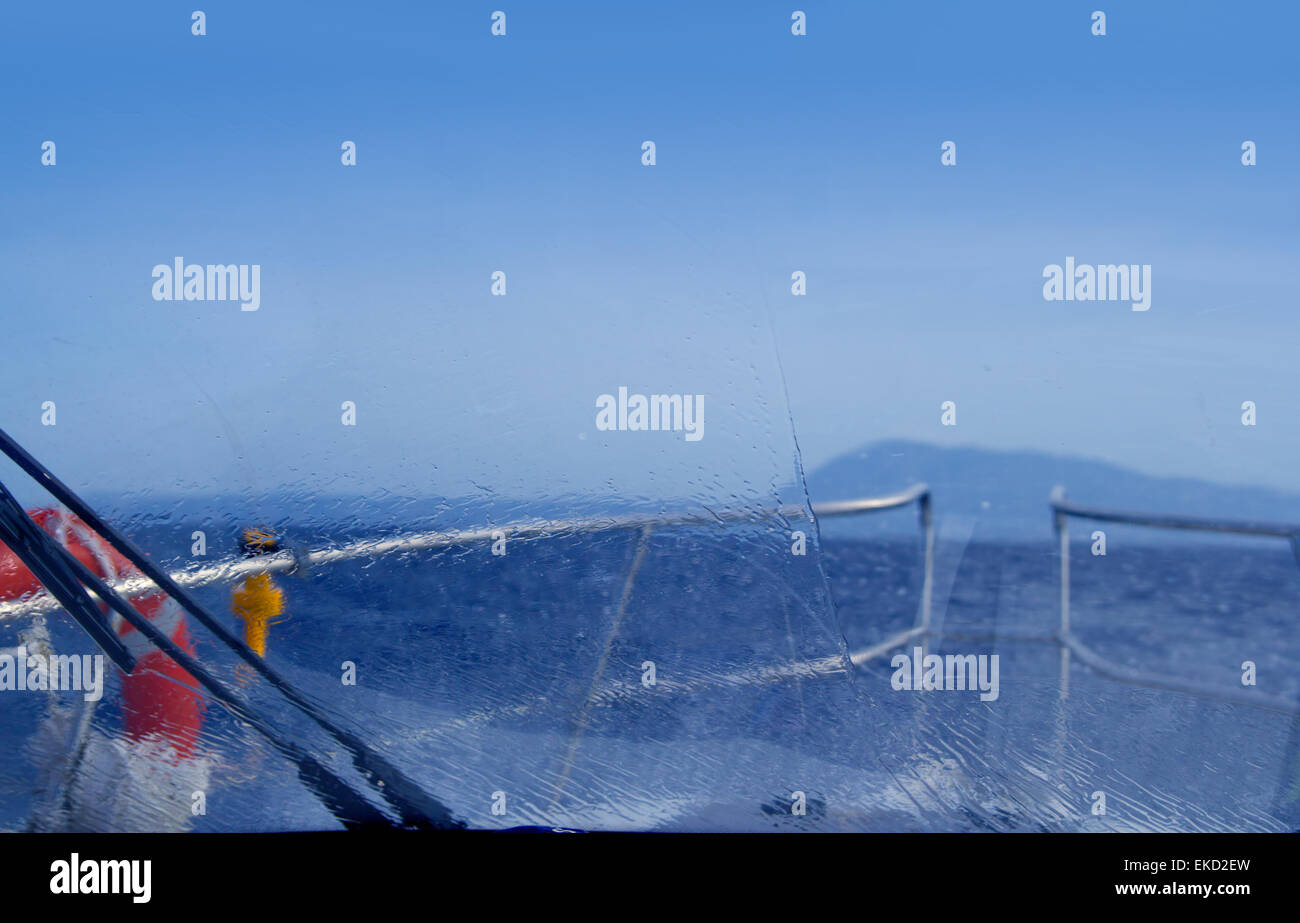 boat perfect storm water splashing Stock Photo - Alamy